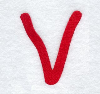 Kids Upper Case Letter V - 3 Inch – Embroidery Library
