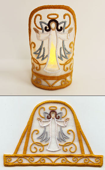 Angel in Halo Tea Light Wrap (In-the-Hoop) – Embroidery Library