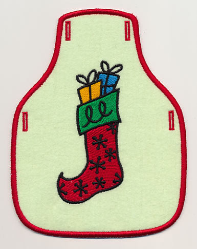 Jolly Stocking Bottle Apron (In-the-Hoop) – Embroidery Library