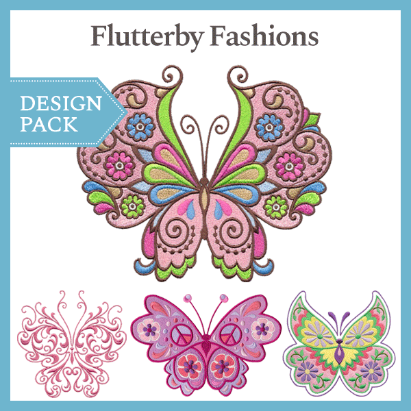 A Flutterby Fashions Design Pack – Embroidery Library