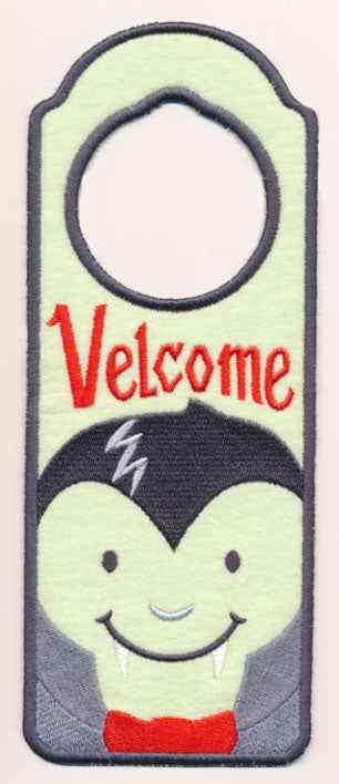 Velcome Vampire Door Hanger (In-the-Hoop) – Embroidery Library
