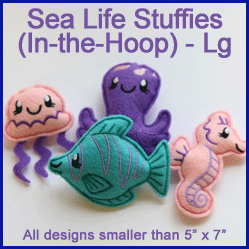 A Sea Life Stuffies (In-the-Hoop) Design Pack – Embroidery Library