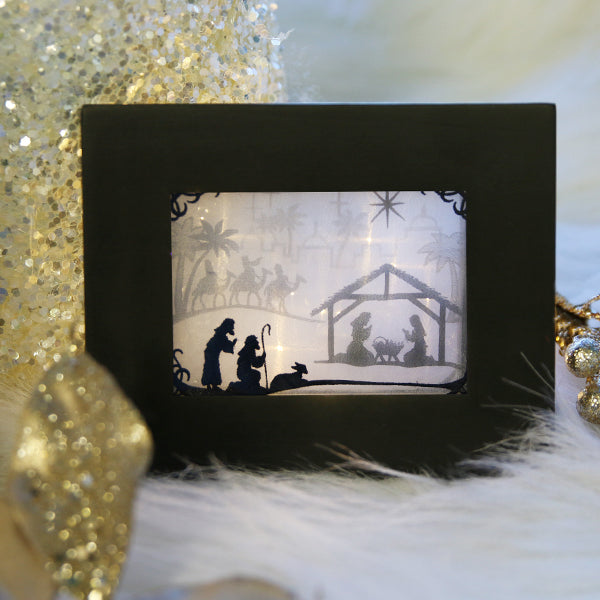 Nativity Shadowbox (Organza) – Embroidery Library