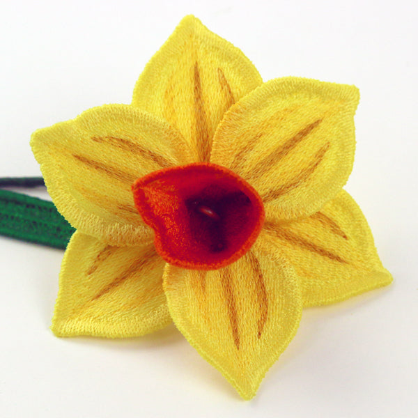 Freestanding Daffodil in 3D (In-the-Hoop) – Embroidery Library