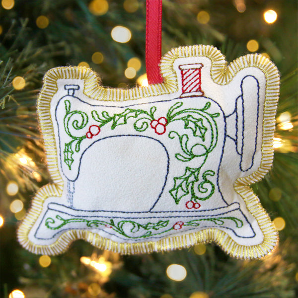 Crafty Christmas Sewing Machine (In-the-Hoop) – Embroidery Library