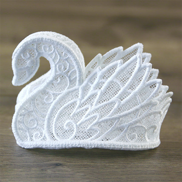 Elegant Swan in 3D (Lace) – Embroidery Library