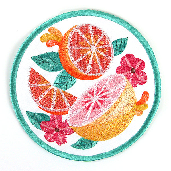Citrus and Floral Trivet (In-the-Hoop) – Embroidery Library