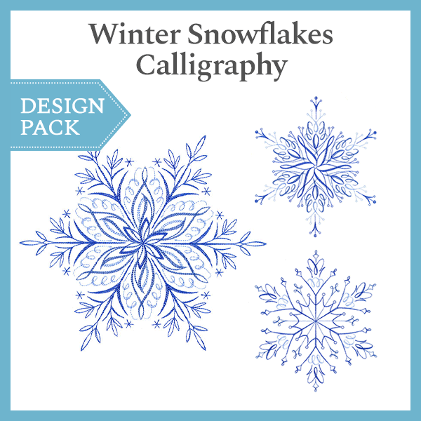 A Winter Snowflakes Calligraphy Design Pack – Embroidery Library