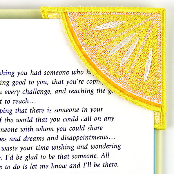 Lemon Corner Bookmark (In-the-Hoop) – Embroidery Library