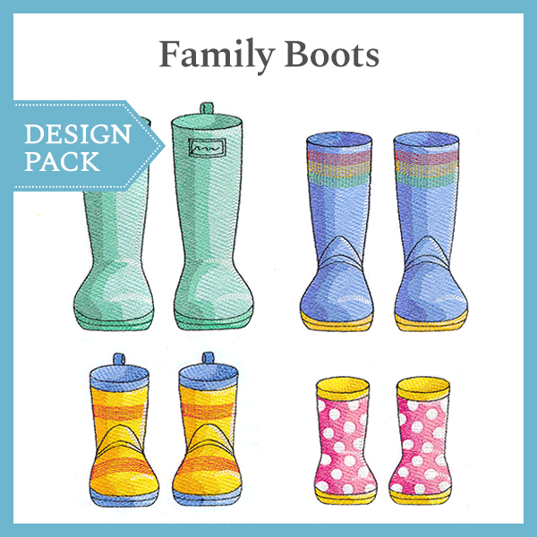 A Family Boots Design Pack – Embroidery Library