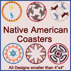 A Native American Coaster Design Pack (In-the-Hoop) – Embroidery Library