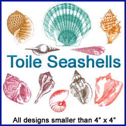 A Toile Seashells Design Pack – Embroidery Library