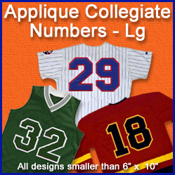 A Collegiate Numbers Design Pack (Applique) – Embroidery Library