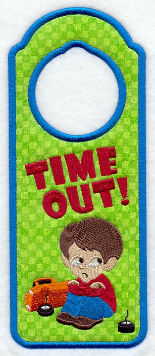 Time Out! Door Hanger - Boy (In-the-Hoop) – Embroidery Library