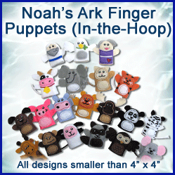 A Noah's Ark Finger Puppets (In-the-Hoop) Design Pack – Embroidery Library