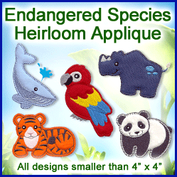 A Endangered Species (Heirloom Applique) Design Pack – Embroidery Library
