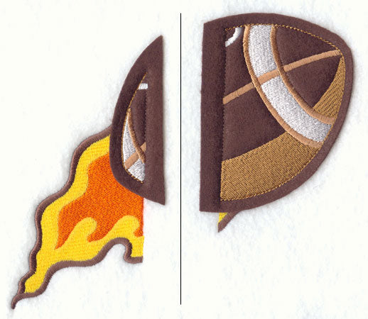Touchdown! Football and Flames (Split, Crafty Cut Applique ...