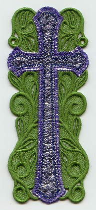 Cross Bookmark (Lace) (Mylar) – Embroidery Library