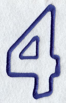 Modern Number 4 (Applique) (5 Inch) – Embroidery Library