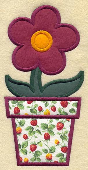 Flower Pot (Applique) – Embroidery Library