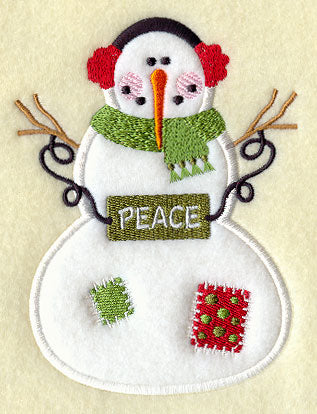 Peace Snowman (Applique) – Embroidery Library