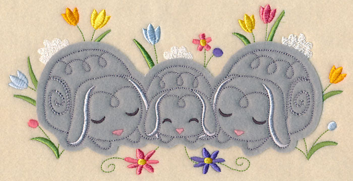 Cuddling Bunny Family (Crafty Cut Applique) – Embroidery Library