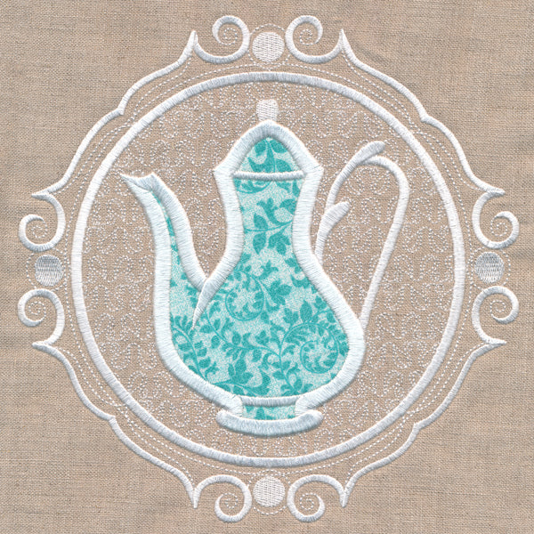 Teapot Cameo (Applique) – Embroidery Library
