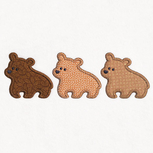 Woodland Friends Trio - Bears (Heirloom Applique) – Embroidery Library