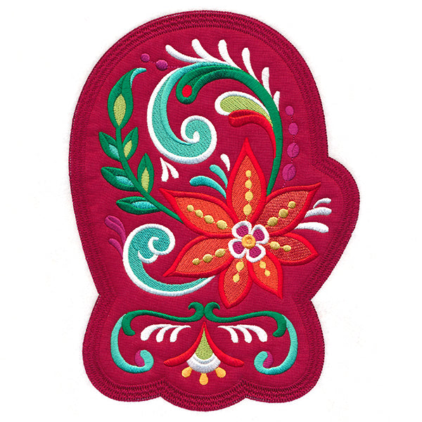 Christmas Rosemaling Mitten (Heirloom Applique) – Embroidery Library